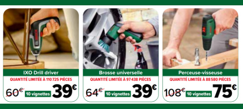 Vignette Carrefour Bosch outil à 3€