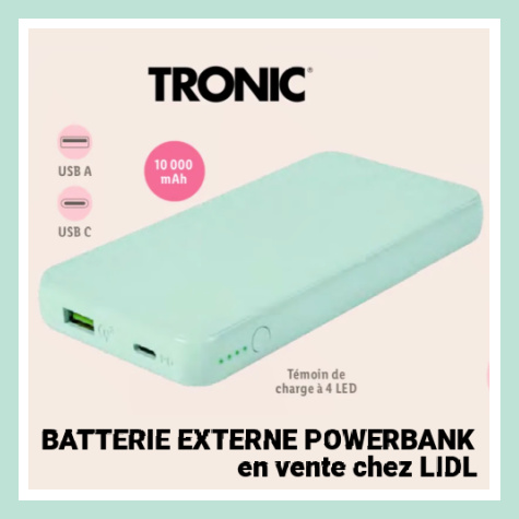 Batterie externe powerbank Lidl Tronic 11,99€