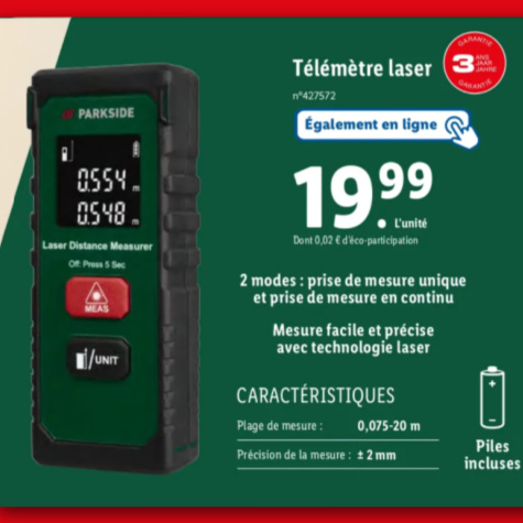 Telemetre Laser Lidl