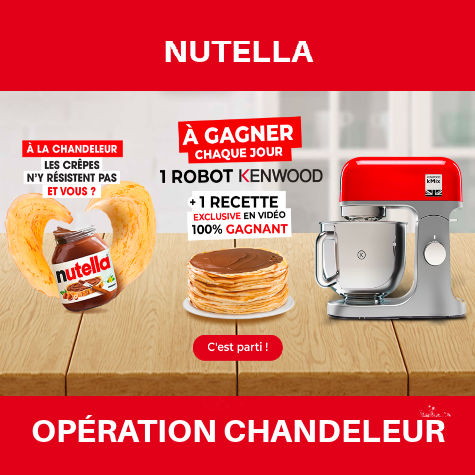 Nutella.com code jeu Chandeleur Nutella robot à gagner